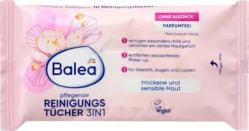 Balea
Vlažne maramice za čišćenje lica 3u1, 10 kom