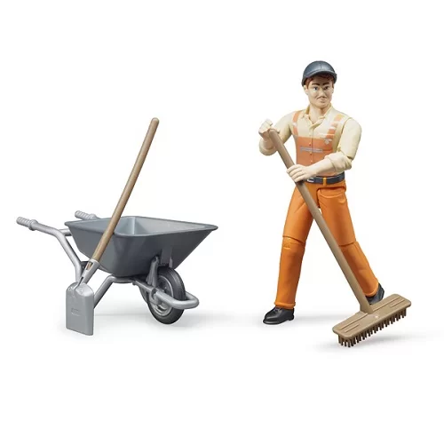 Bruder figura radnik sa kolicima set