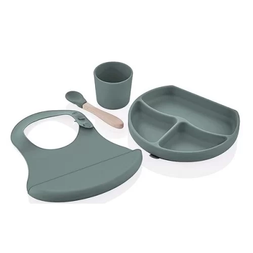 Babyjam silikonski set za hranjenje Mint