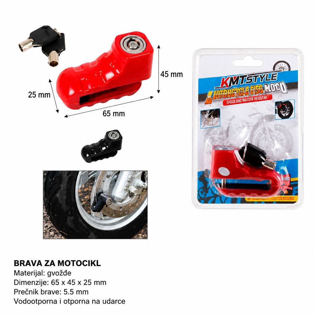 KMT Gvozdena disk brava za motocikl 2001259 Robusna disk brava za