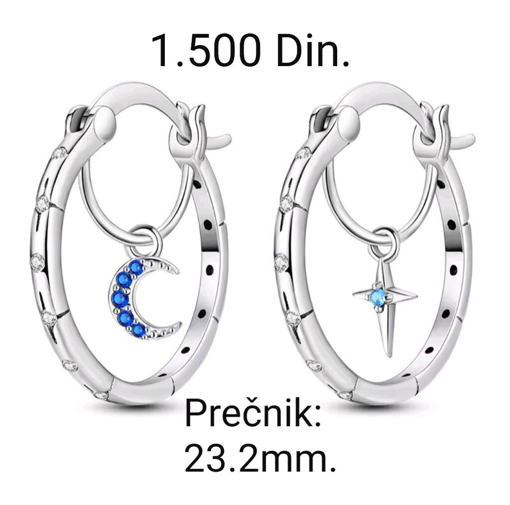 Elegantne posrebrene okrugle minđuše od hirurskog čelika sa žigom