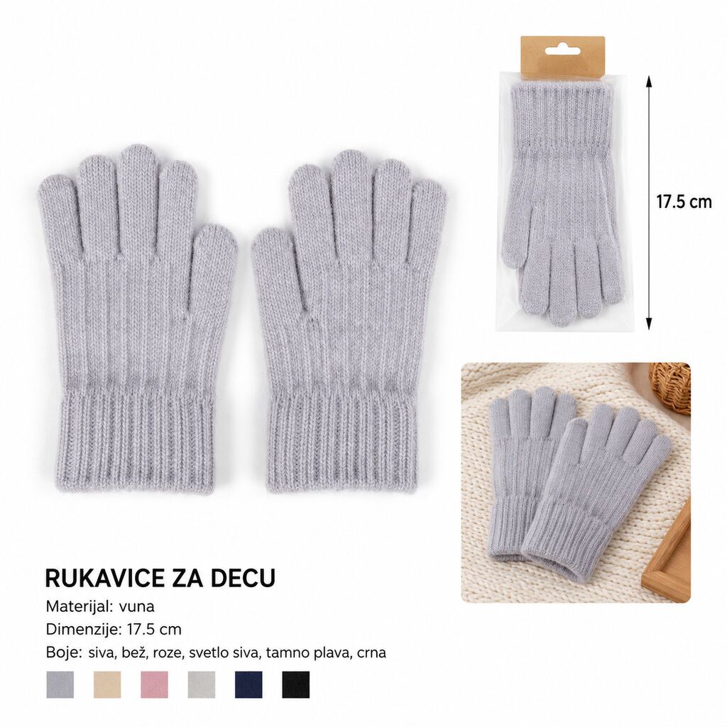 KMT Srednja deca jednostavne pletene rukavice 299723 - Tip: rukavice