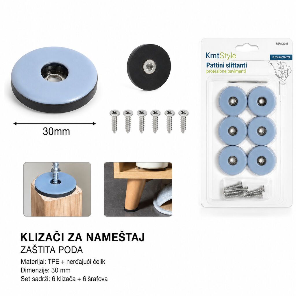 KMT Podloga za klizanje 3213245 Praktični klizači za nameštaj koji