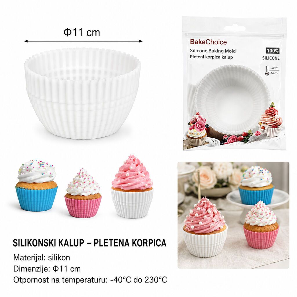 KMT Beli korpice za mafine – papirna čaša Praktične korpice za