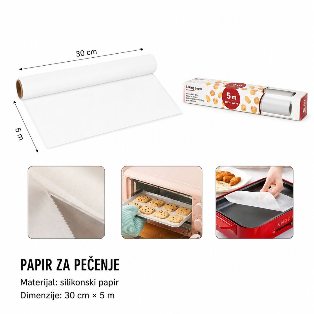 KMT pek papir 2416154 Opis proizvoda: - Papir za pečenje od