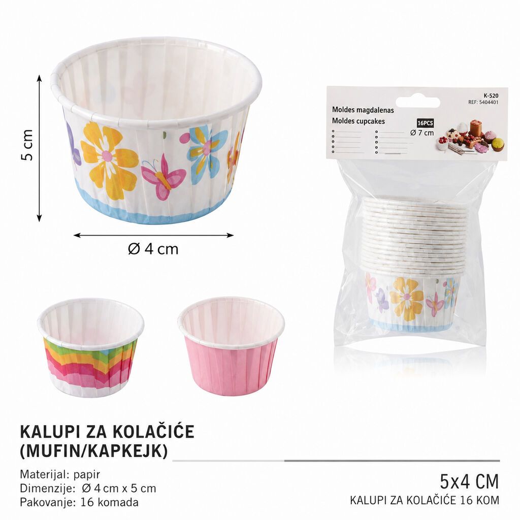 KMT Korpice za mafine 5404401 Praktične papirne korpice za pripremu