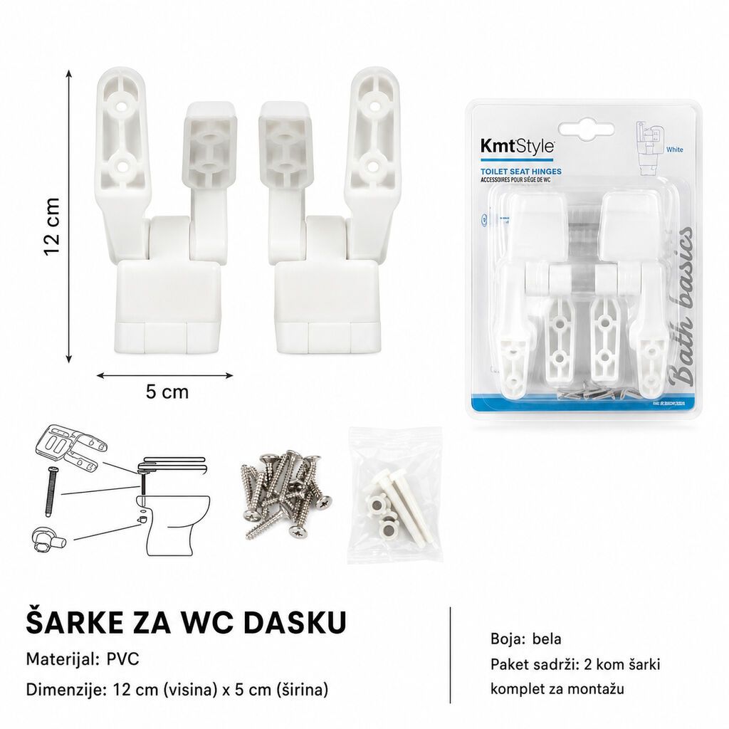 KMT WC daska burgija za šarke plastična 5200688 Praktičan komplet za