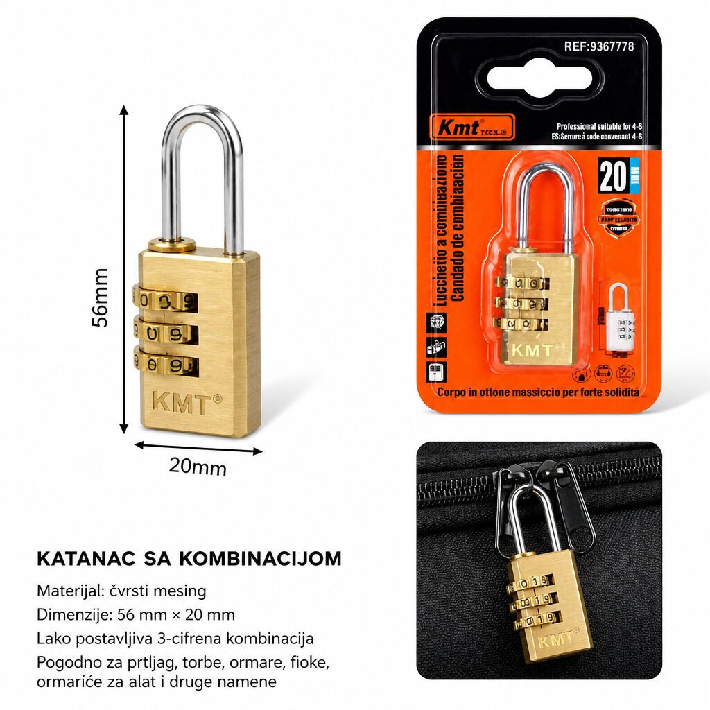 KMT Kombinaciona brava 9367778 - Tip: Katanac sa kombinacijom