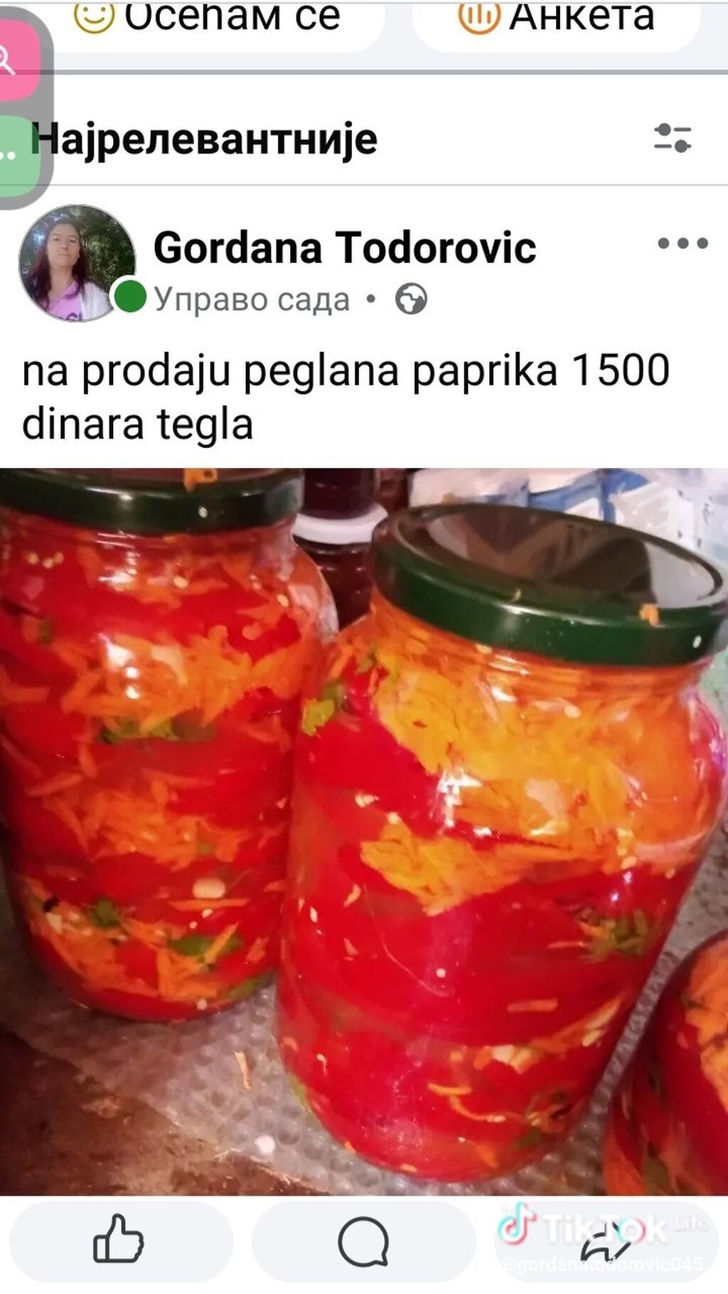 Peglana paprika u tegli - Domaća peglana paprika, složena u teglama