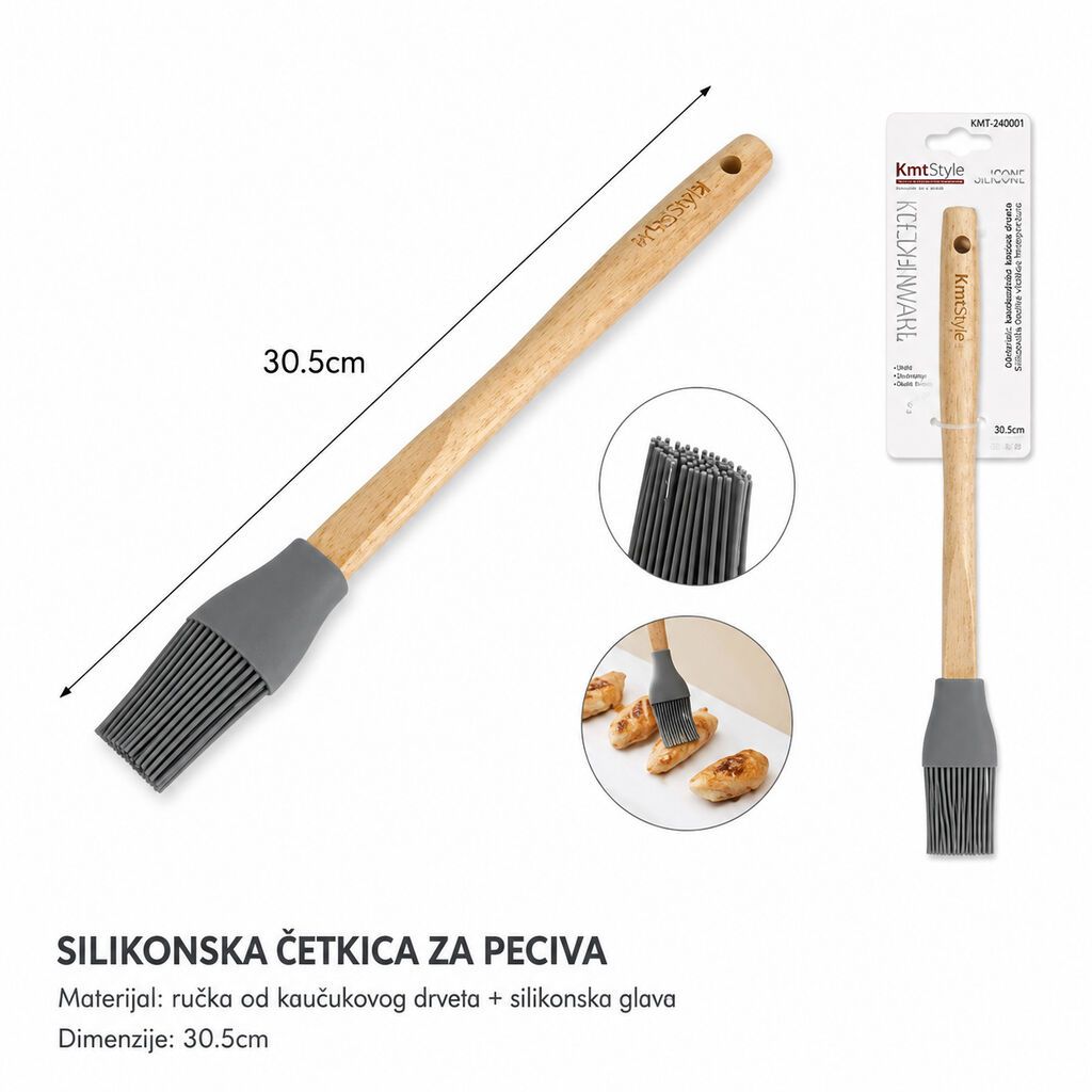KMT Silikonska četkica sa drvenom drškom 2403001 Praktična kuhinjska