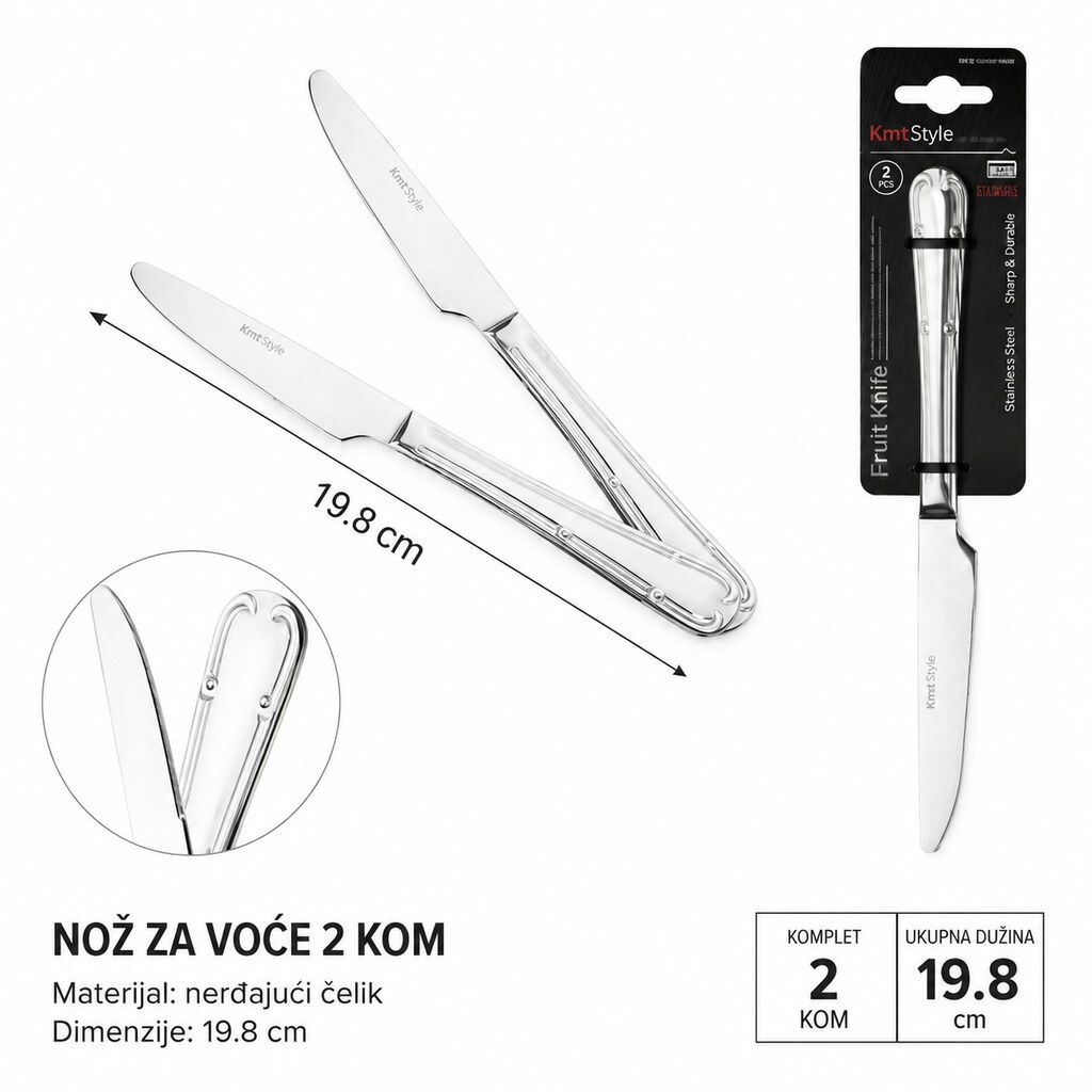 KMT Nož za desert sa cvetnom drškom 2402966 Elegantni set noževa za