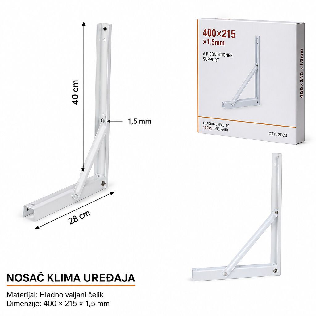 KMT Sklopiva trougaoni nosač 9364565 Opis: - Sklopivi trougaoni nosač