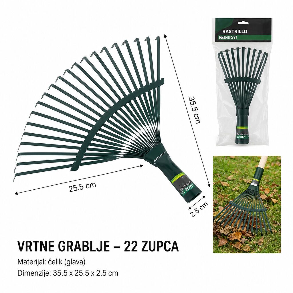 KMT 22 grabulje 9364354 Vrtne grabulje sa 22 zupca, idealne za
