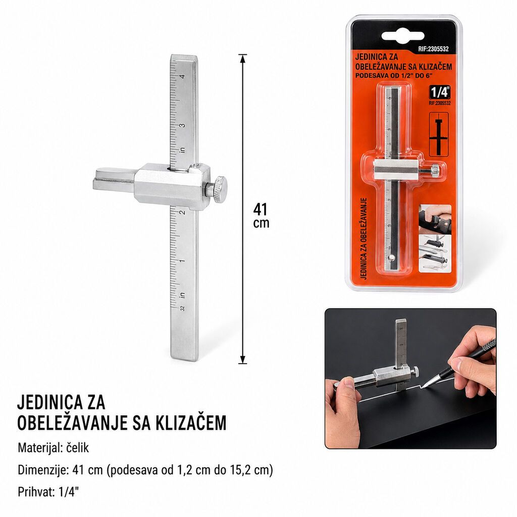 KMT Klizni štap 1/4 (SKU: 2385532) Precizan klizni štap za