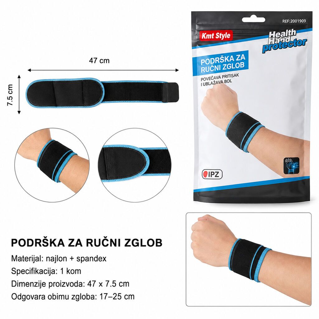 KMT (Sport) – Narukvica za podršku ručnom zglobu (nadograđeni pritisak