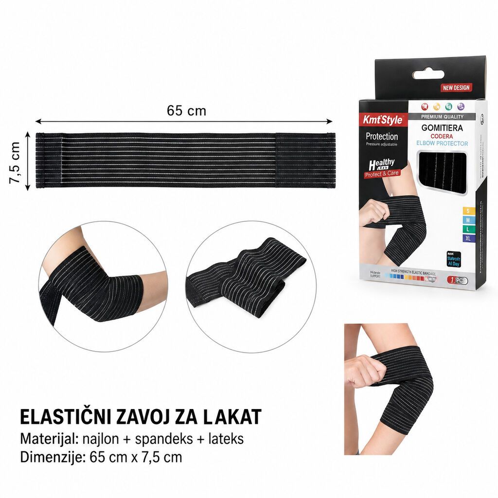 KMT (Sport) – Podrška za laktove (stil zavoja) Elastični zavoj za