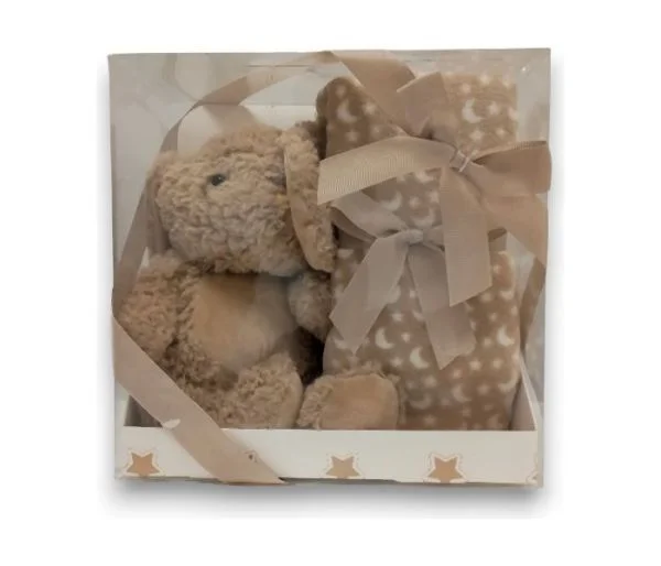 Plišana igračka i ćebence Rabbit (20TB0137) – grey BBO