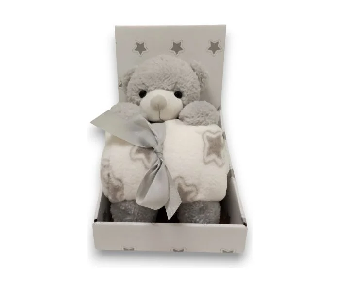 Plišana igračka i ćebence Bear (20TB0159) – grey BBO