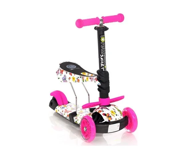 Trotinet sa sedistem Smart3u1 Lorelli PinkButterfly