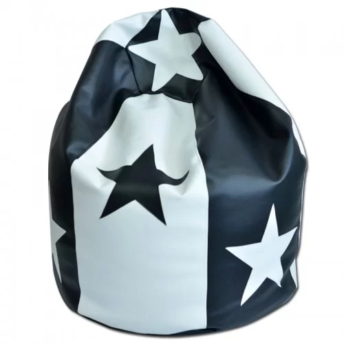 Lazy bag eko-koža sa zvezdicama crno-beli