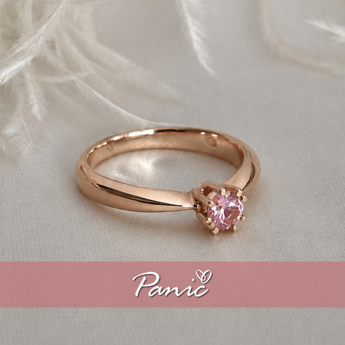 Klasičan verenički prsten od roze zlata sa Pink Spinelom 0.24 ct