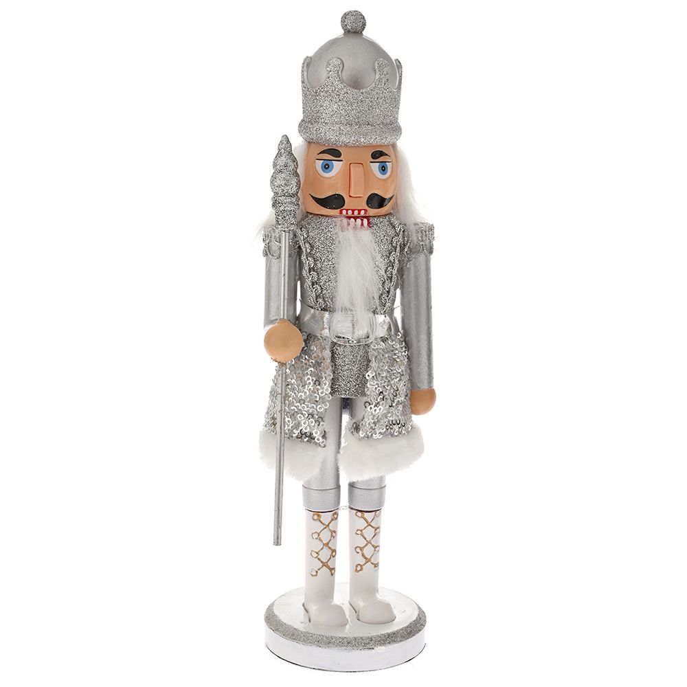 NG figura SILVER NUTCRACKER HOLDING A SCEPTER 17CM 79395 - ILD