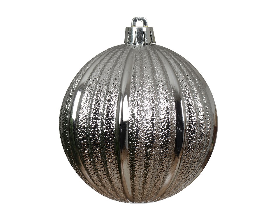NG dekoracija - HANGING BAUBLE SET 6pcs 8cm 021043 - Silver - KMG