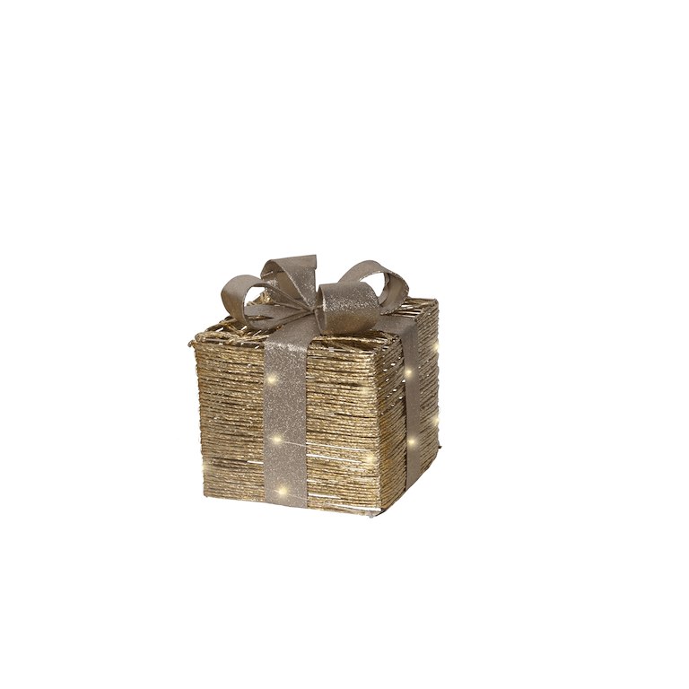 NG dekoracija - LED GIFT BOX 489374 - Medium / Gold - KMG
