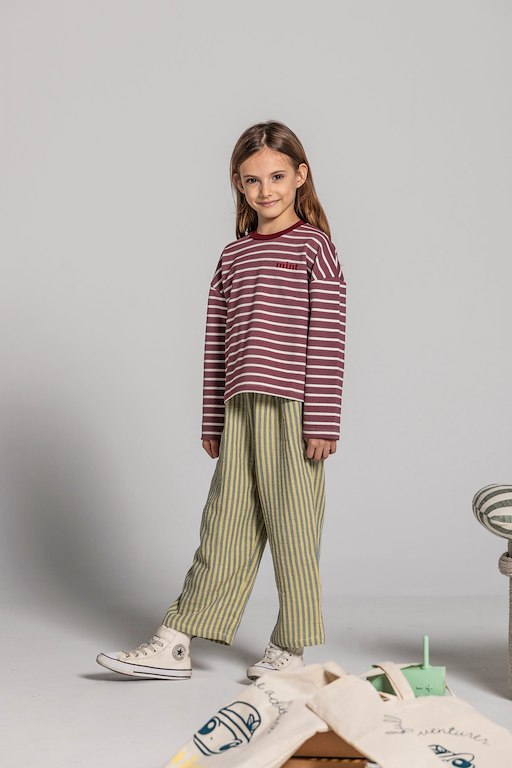 Pamučne prugaste pantalone za devojčice HORIZON STRIPE