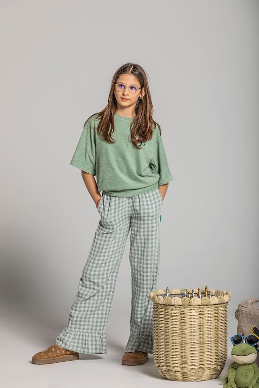 Pamučna majica za devojčice FROG CLUB Green