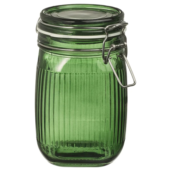 Tegla s poklopcem, staklo zelena, 1 l