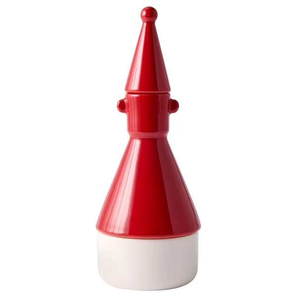 Držač čajne svećice/držač sveće, bela/crvena, 22 cm