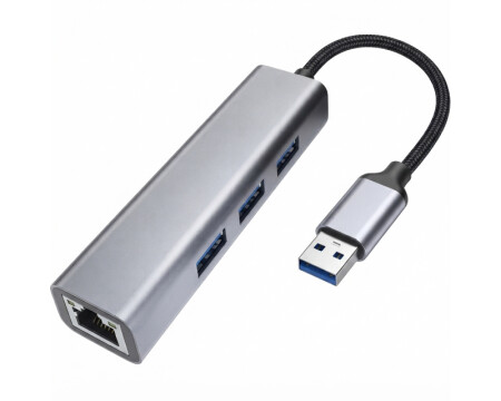 E-GREEN - USB 3.0 - HUB (3 port USB 3.0 + 1port fast ethernet 1000Mbs)