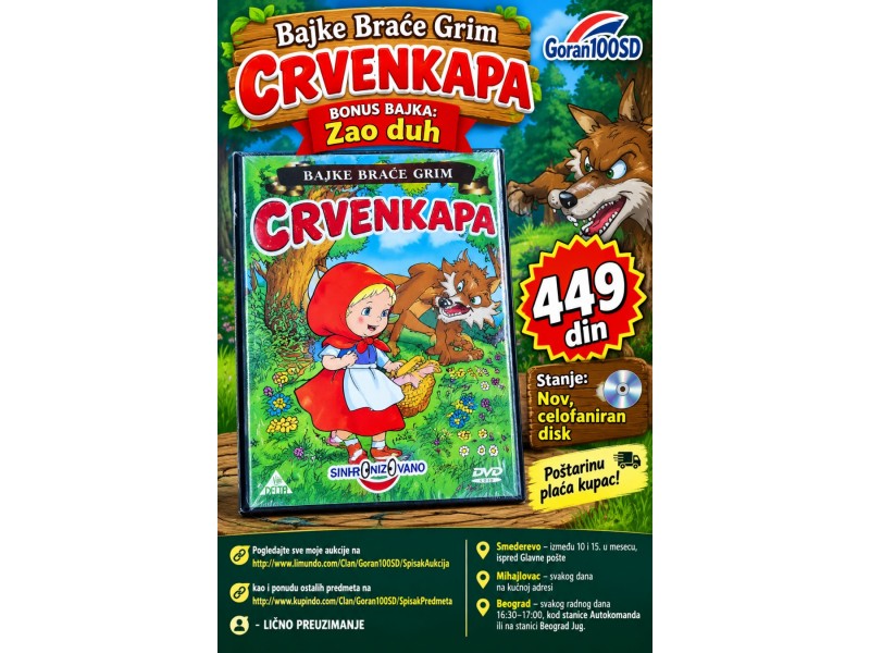 Bajke Braće Grim – CRVENKAPA