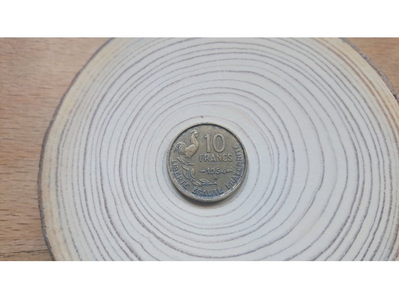 FRANCUSKA 10 FRANCS 1954 GODINA KOVNICA B
