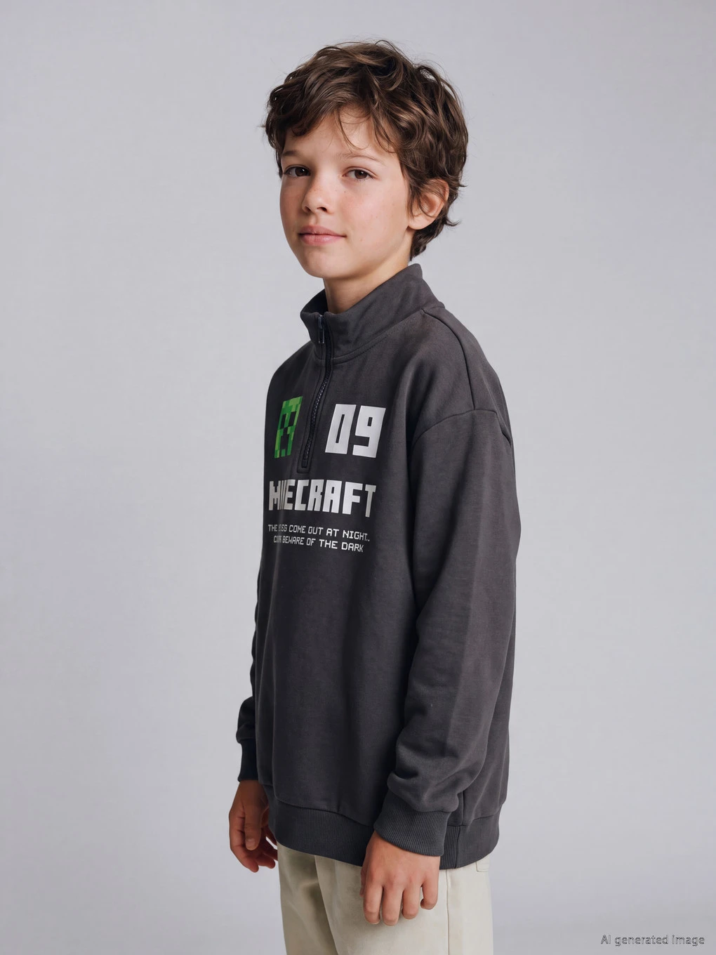 LCW Kids Minecraft Štampana Dečija Debela Dukserica