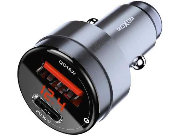 Moxom Auto punjač MX-VC44 USB-A 18W+Type-C PD30W bez kabla