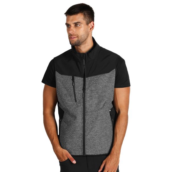 Softshell prsluk PANTHER GREY – membrana 5.000 mm, polar postava, YKK, crni – veličina XL