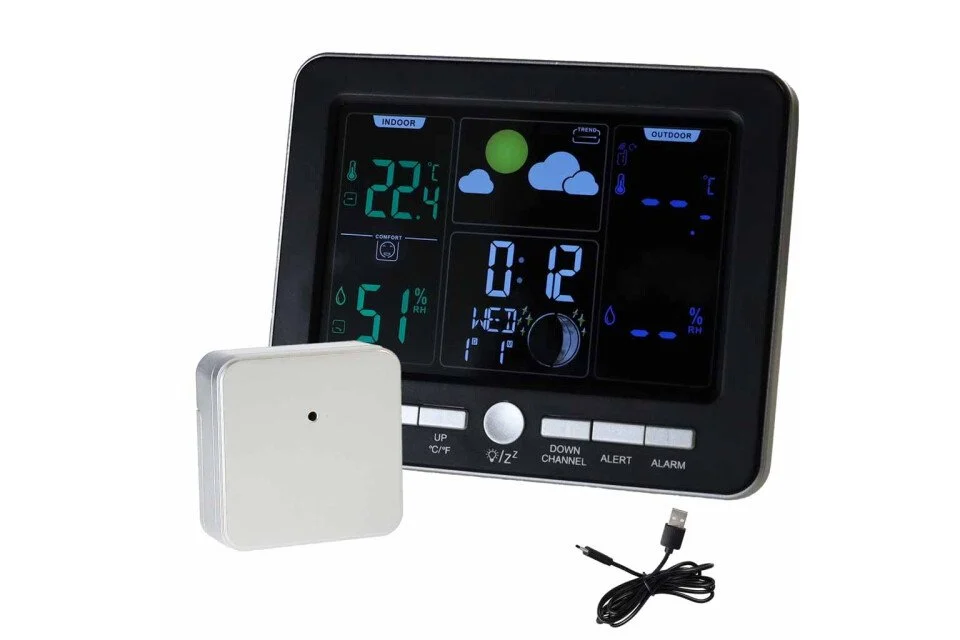 Vremenska stanica, termometar, higrometar, sat, alarm, USB Jedinstvena ponuda