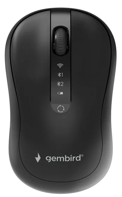 MUSW2-4B-01 Gembird Bežièni miš sa 4 tastera, Dual Mode, crni,800-1600 DPI,1.0 m