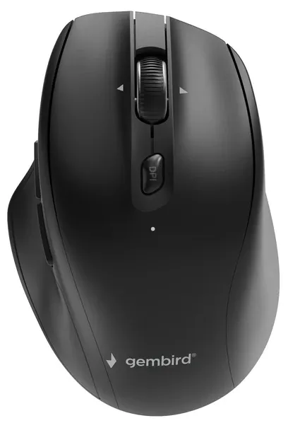 MUSW2-6B-02 Gembird Bežièni miš sa 6 tastera, dual-mode,2.4G + BT,800-2400 DPI,crna,USB-C 1m