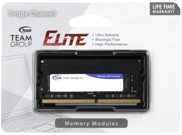 TEAM GROUP TeamGroup DDR4 TEAM ELITE SO-DIMM 4GB 2666MHz 1.2V 19-19-19-43 TED44G2666C19-S01