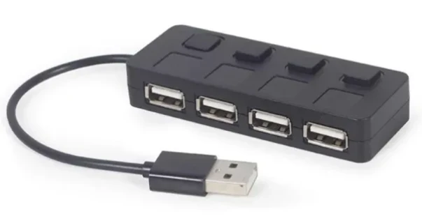 UHB-U2P4-05 Gembird USB 2.0 4-port hub + prekidaci, black