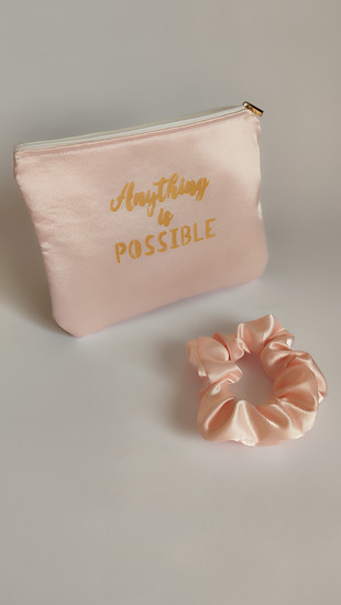 Roze saten torbica hand made