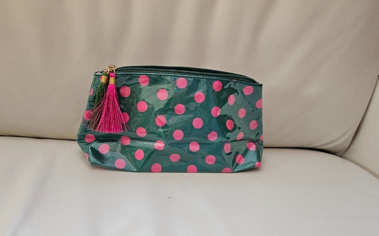 Polka dot colorblock nov neseser, izvrstan
