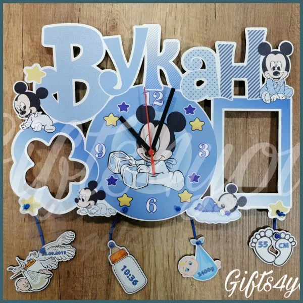 Plavi baby mickey mouse dečiji sat
