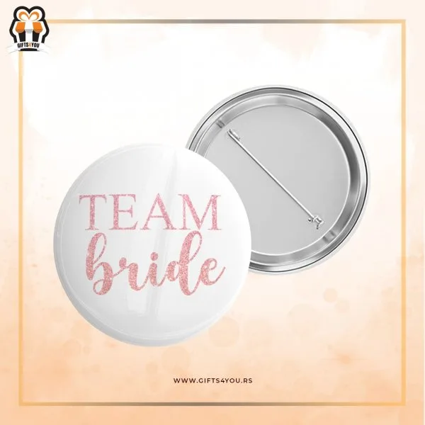 Bedž – Team bride roze