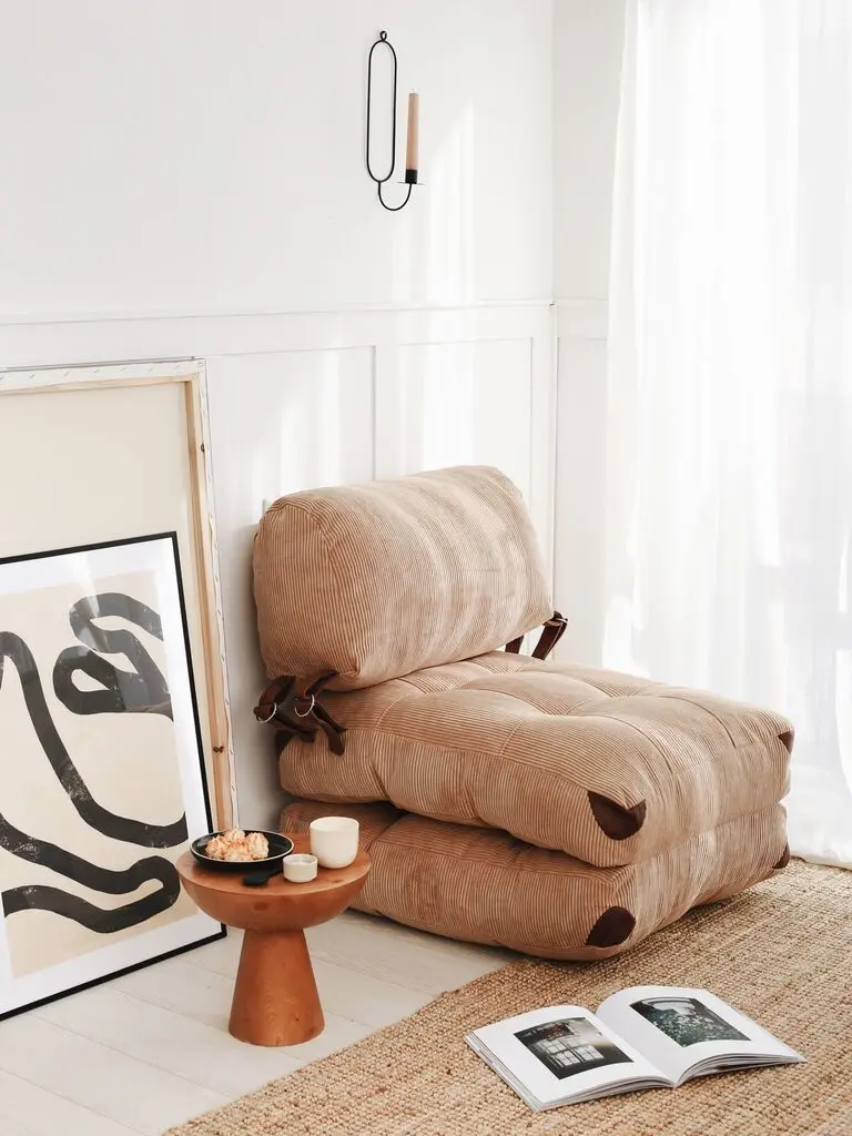Atelier del Sofa Fotelja Fold Kadife 80x70x60​cm Kamel