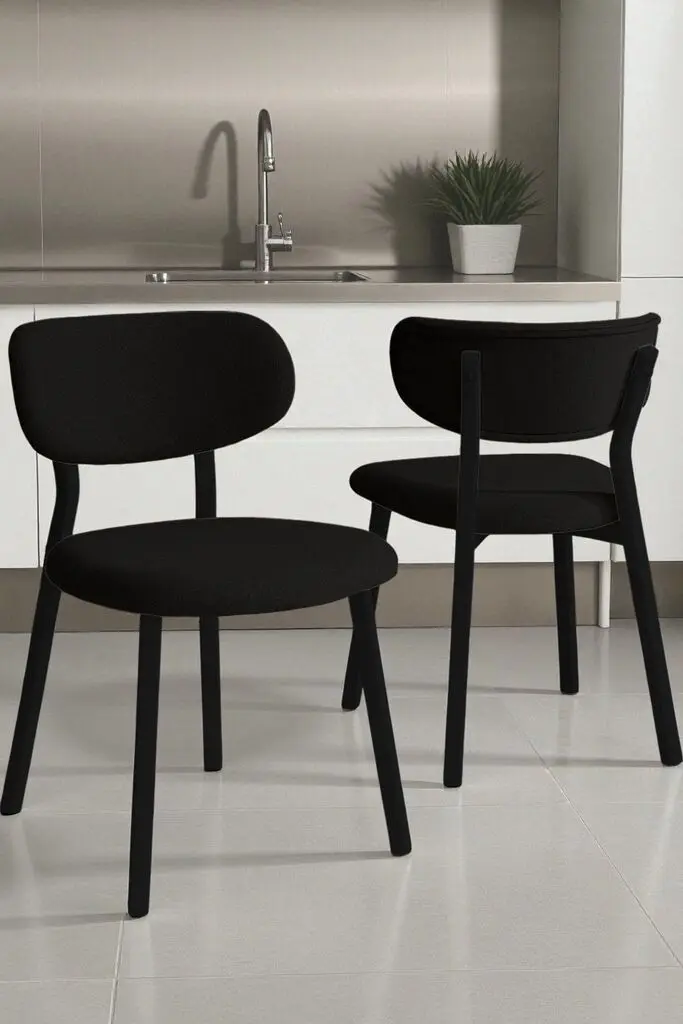 Hanah Home Set stolica, 4 komada, Crni