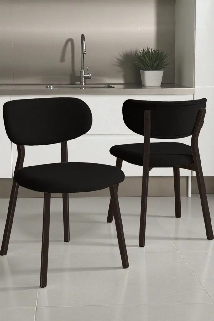 Hanah Home Set stolica, 4 komada, Crni